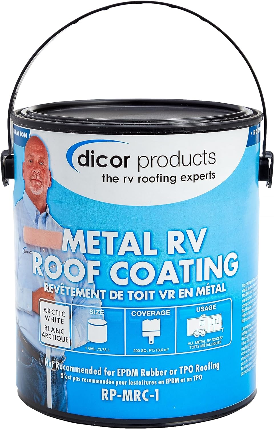 Dicor DCRRP-MRC-1 1 gal Elastomeric Metal RV Roof Coating WHITE